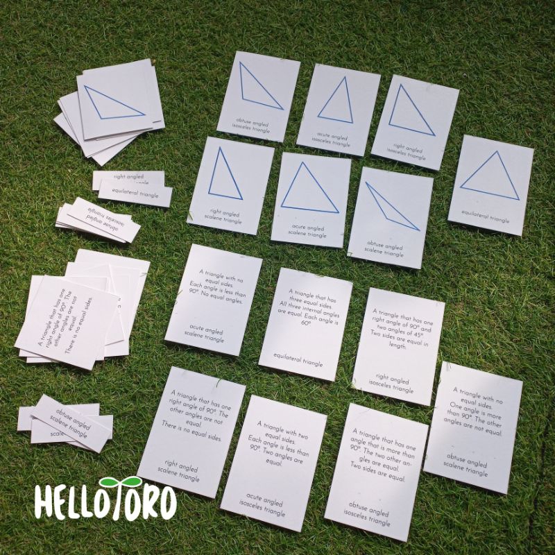 Jual Types of Triangles 6 part cards Montessori Geometry | Shopee Indonesia