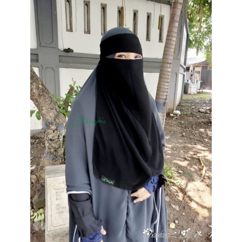 Jual Niqab bandana polos neci 2 layer by UNIQOBIE cadar bandana shifon | Shopee Indonesia