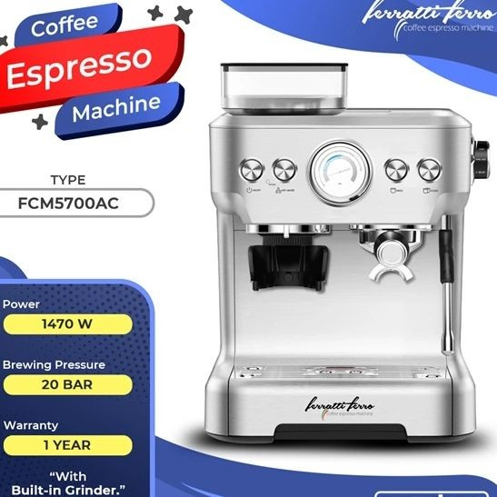 Jual Ferratti Ferro FCM-5700AC Mesin Kopi Espresso dengan Grinder Kopi ...
