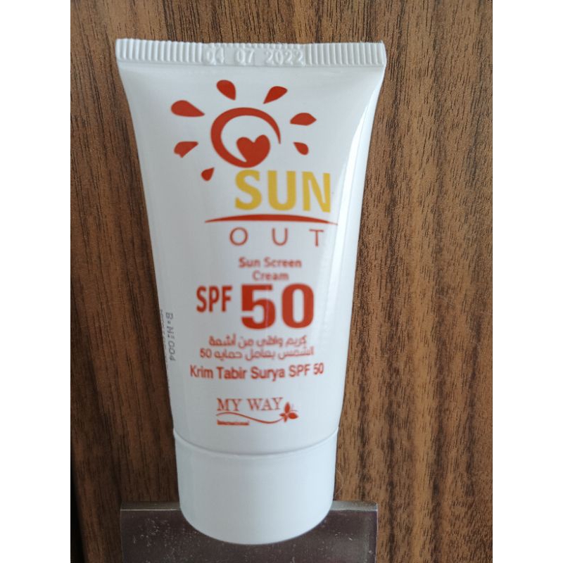 Jual Sun Out Face & Hand Cream MY WAY Sunblock/Sunscreen Krim Wajah ...