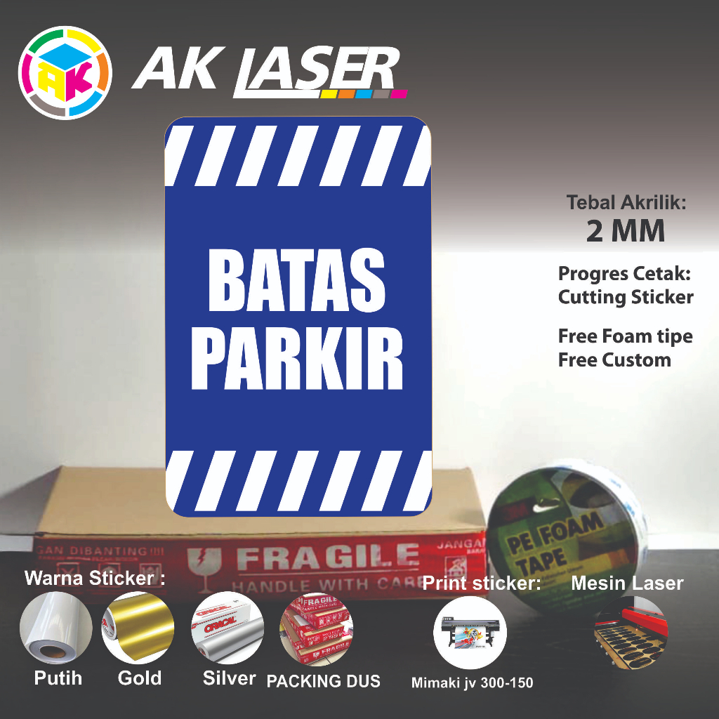 Jual AKRILIK RAMBU RAMBU SIGNAGE BATAS PARKIR ACRYLIC | Shopee Indonesia