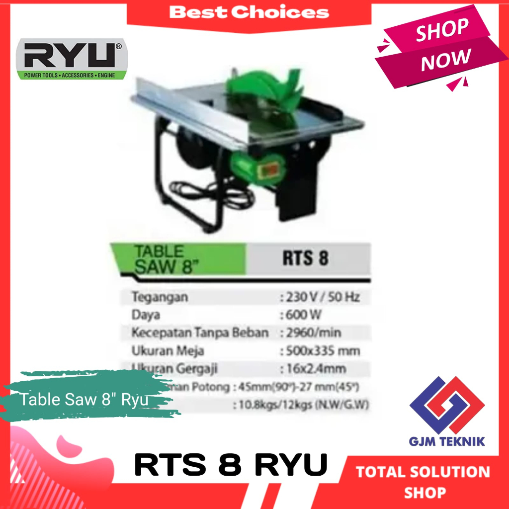 Jual Gergaji Table saw Ryu RTS 8 - mesin gergaji meja Ryu | Shopee ...