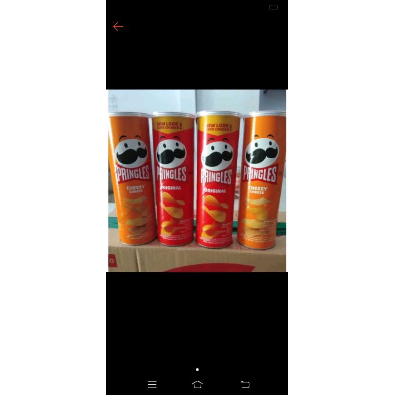 Jual keripik kentang / snack / Pringles rasa original dan keju Berat ...