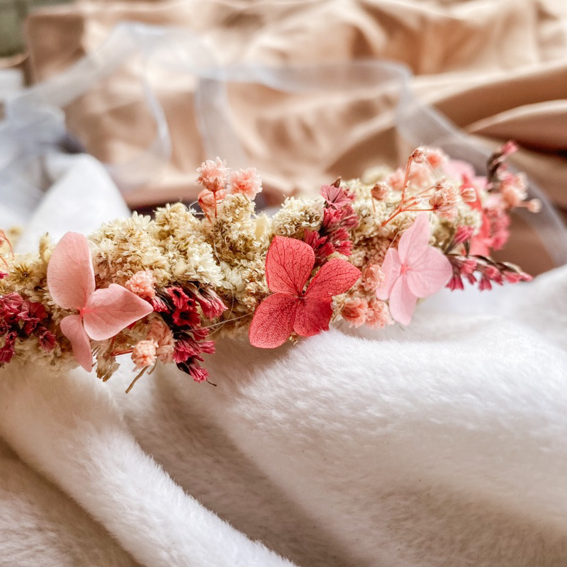 Jual MIXIE Pink Flower Crown Mahkota Bunga Asli | Shopee Indonesia