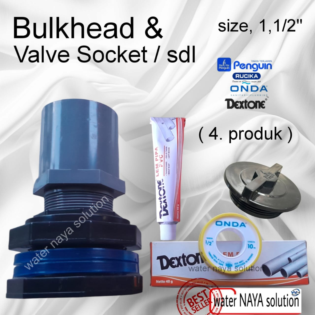 Jual Paket Bulkhead &Valve socket 1 1/2" | Shopee Indonesia