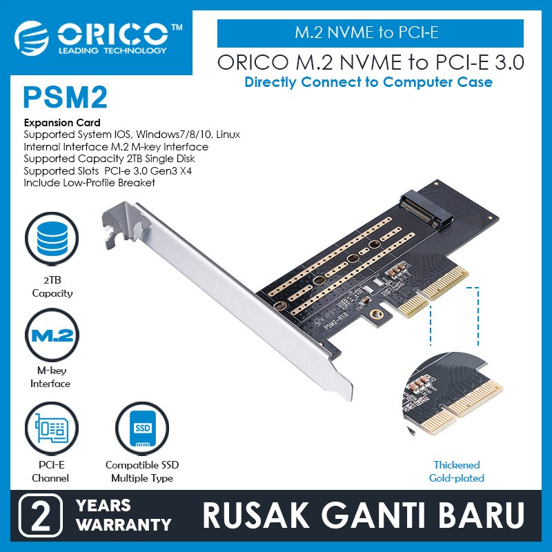 Jual ORICO PSM2 M.2 NVME to PCI-E 3.0 X4 Expansion Card | Shopee Indonesia