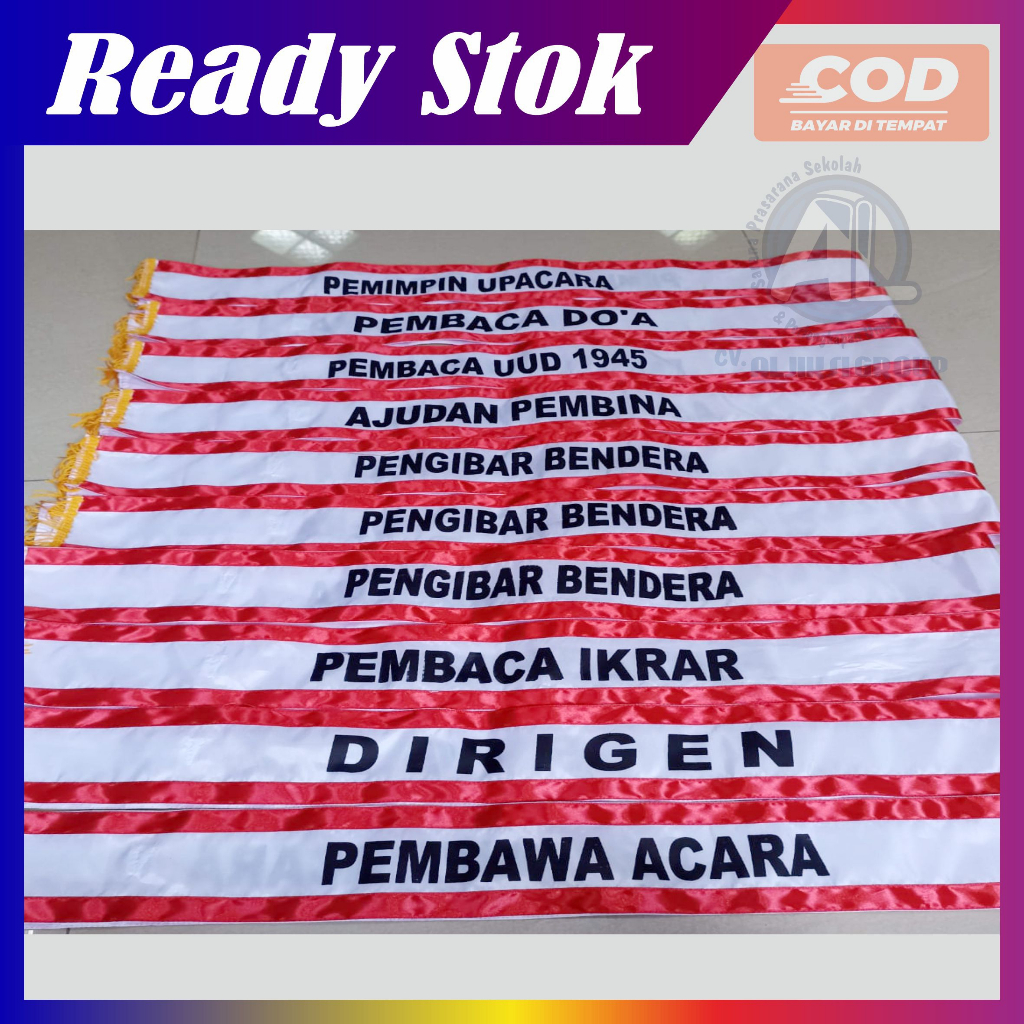 Jual SELENDANG UPACARA SLENDANG SLEMPANG SELEMPANG SEKOLAH UNTUK SD/MI ...