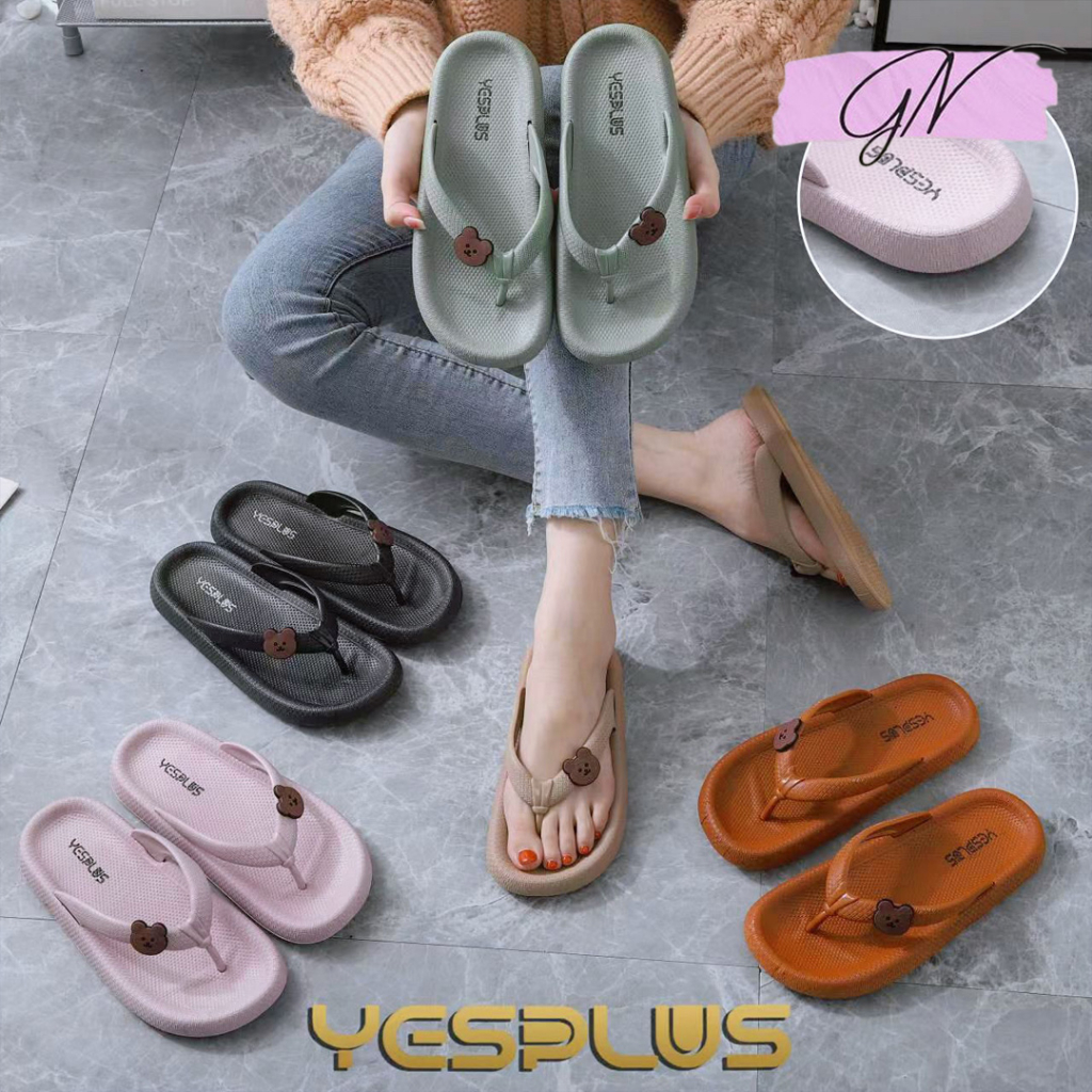 Jual GN-2288-1 Sandal Jepit Jelly Wanita Model Teddy Bear Import Balens ...