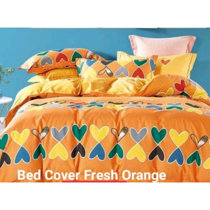 Jual Bed Cover Only Orange Sleep Buddy 220x240 ( Queen ) | Shopee Indonesia