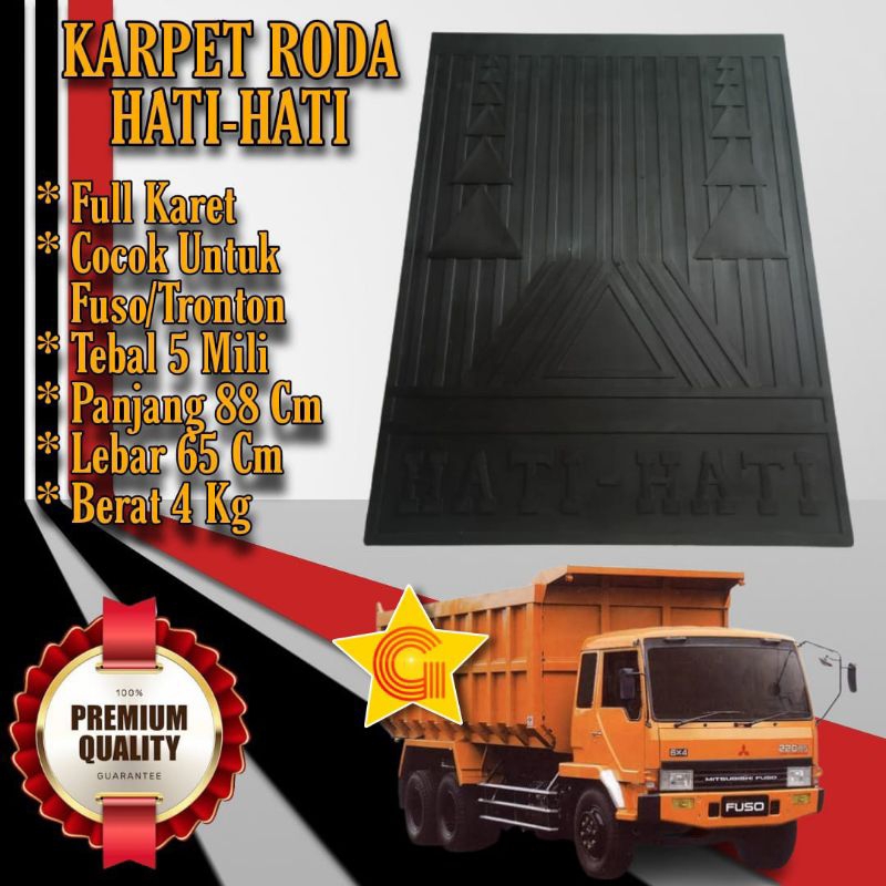 Jual Karpet Karet Alas Lumpur Roda Hati-Hati 65x88cm 5mm Truck Fuso ...