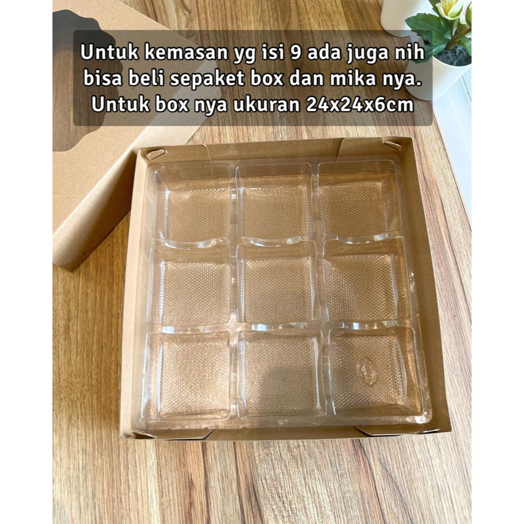 Jual box kotak packaging mika puding pudding pie kecil mini isi 9 ...