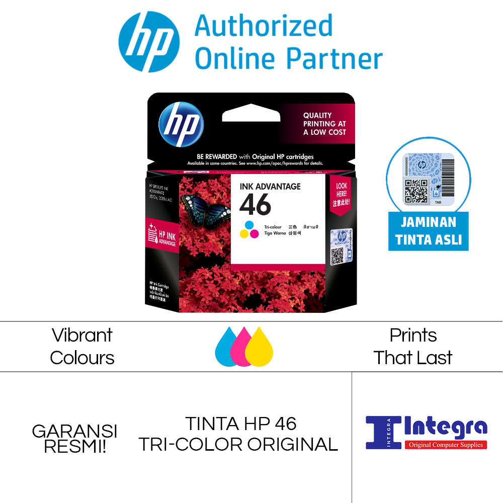 Jual Tinta HP 46 Colour / Warna Original Cartridge - CZ638AA - for ...