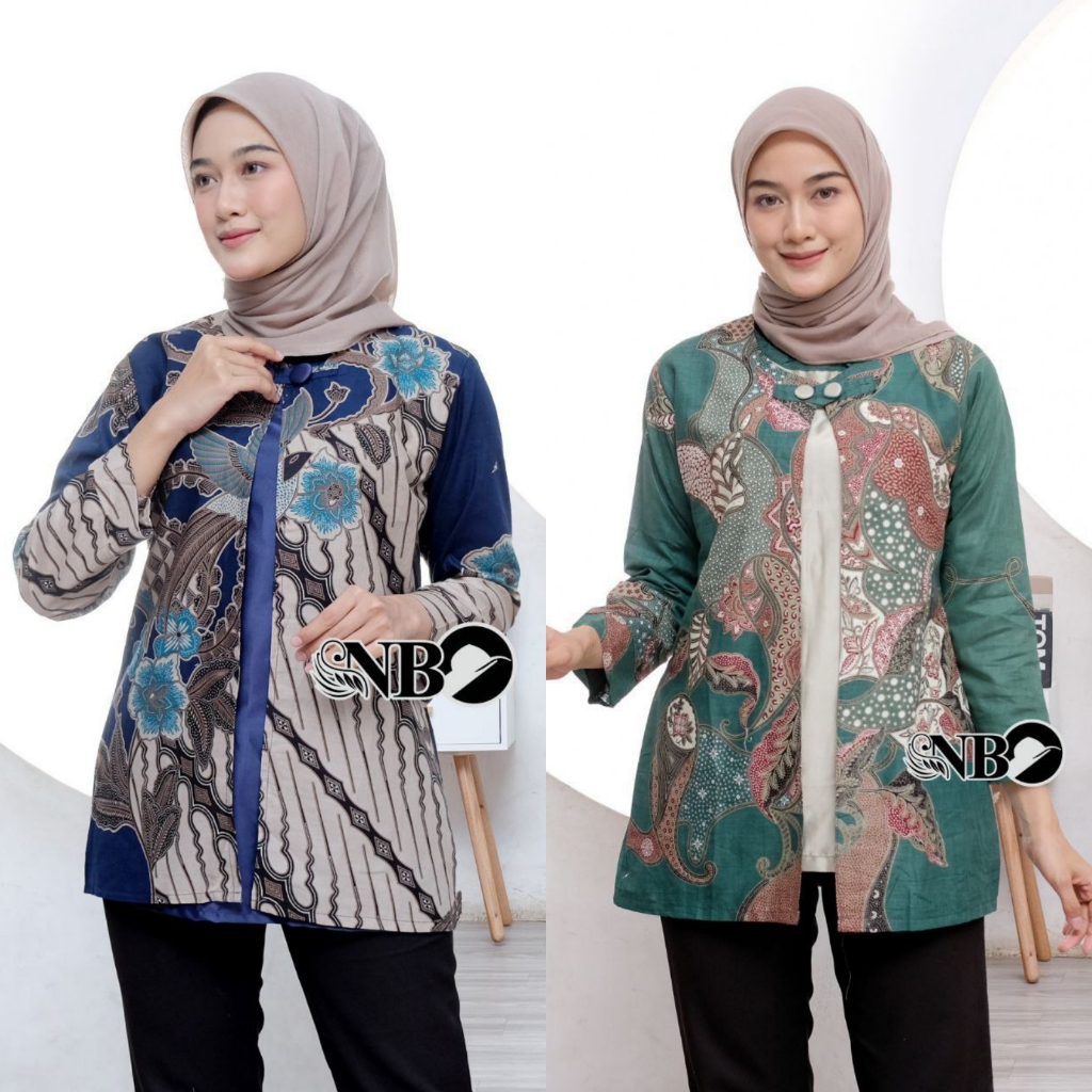Jual Baju Batik Wanita Modern Atasan Blouse Batik Kerja Kantor Wanita Seragam Batik M L XL XXL ...
