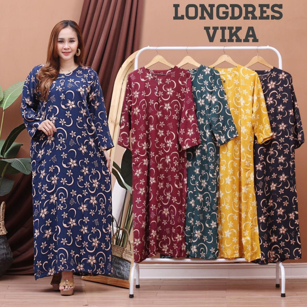 Jual Daster Lukis Panjang Longdress Santung Rayon Kekinian Daster ...