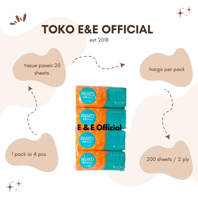 Jual TISSUE PASEO 200 SHEETS 2 PLY / TISSUE PASEO FACIAL / TISSUE PASEO ...