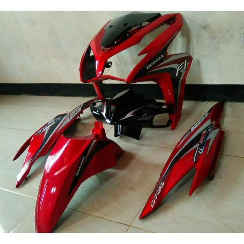 Jual FULL SET BODY HALUS HONDA VARIO 2012-2013 MERAH PLUS STRIPING ...