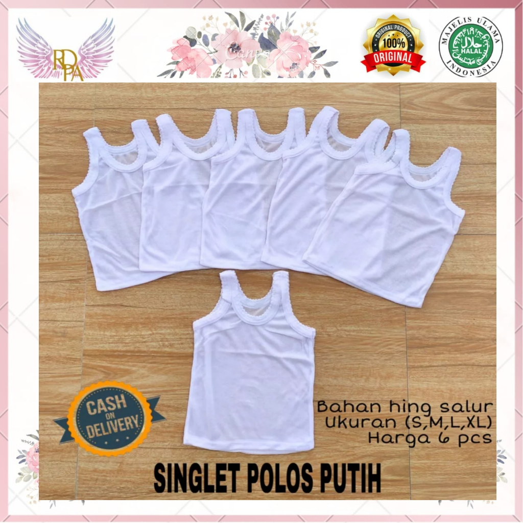 Jual Singlet Bayi Kaos Dalam Bayi Murah Halus dan Lembut Putih Polos ...