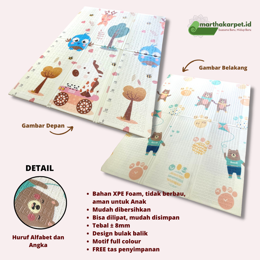 Jual [MARTHA KARPET ] Baby Playmat Matras Foam Bayi Karpet Tikar Lipat ...