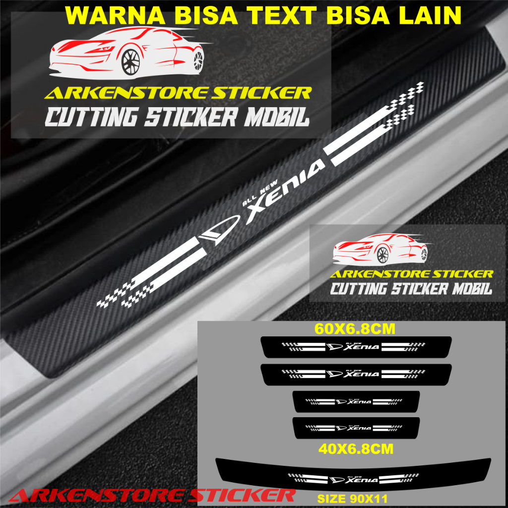 Jual 5pcs sticker sill plate carbon 3d mobil xenia all new sticker ...