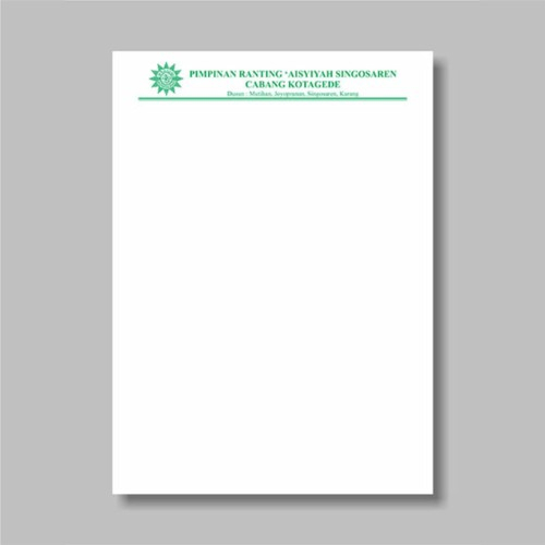 Jual Promo Cetak Kop Surat HVS A4 Folio 1 Warna/ Print Kop Surat Kantor ...