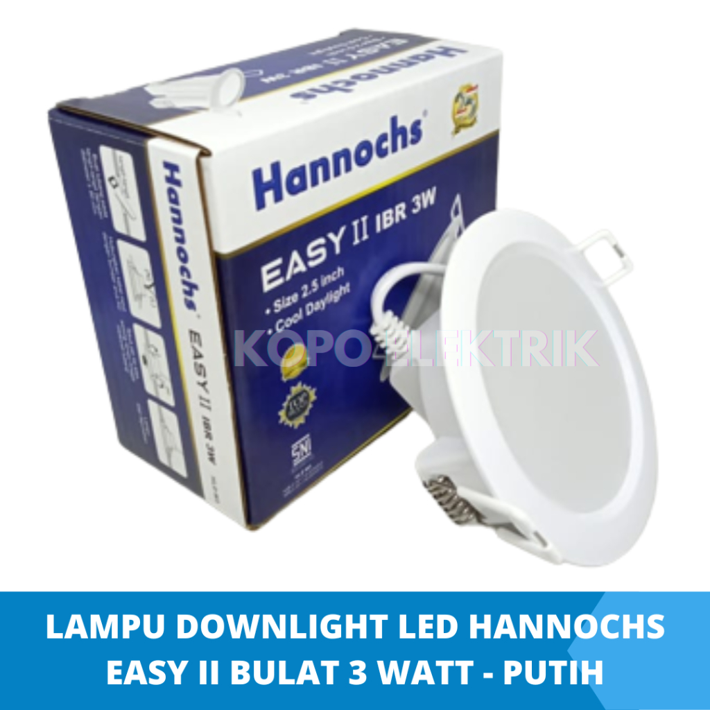 Jual Lampu Downlight LED Hannochs Easy II Bulat 3w 5w 7w 9w 12w 15w 20w - Putih | Shopee Indonesia