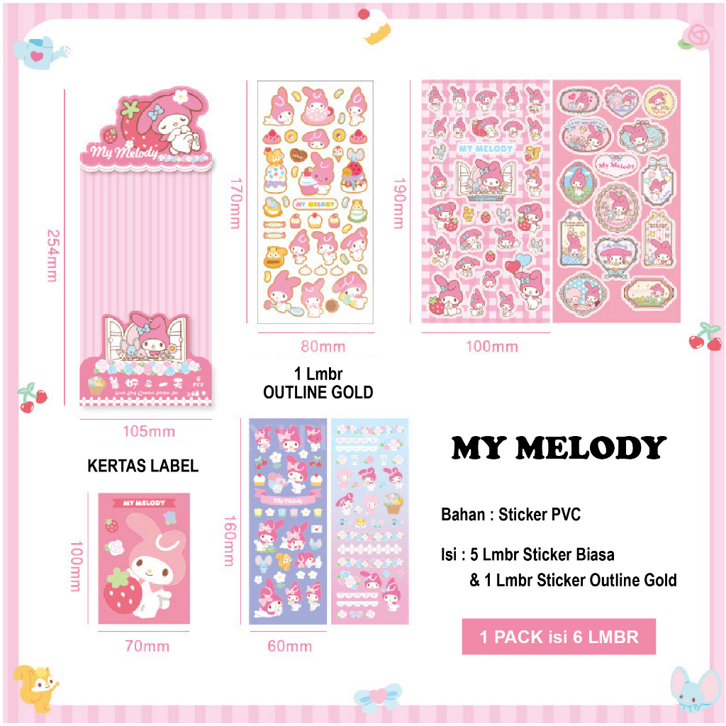 Jual Sticker SANRIO DIY / Sticker Tumblr / Notebook / Hiasan Buku ...