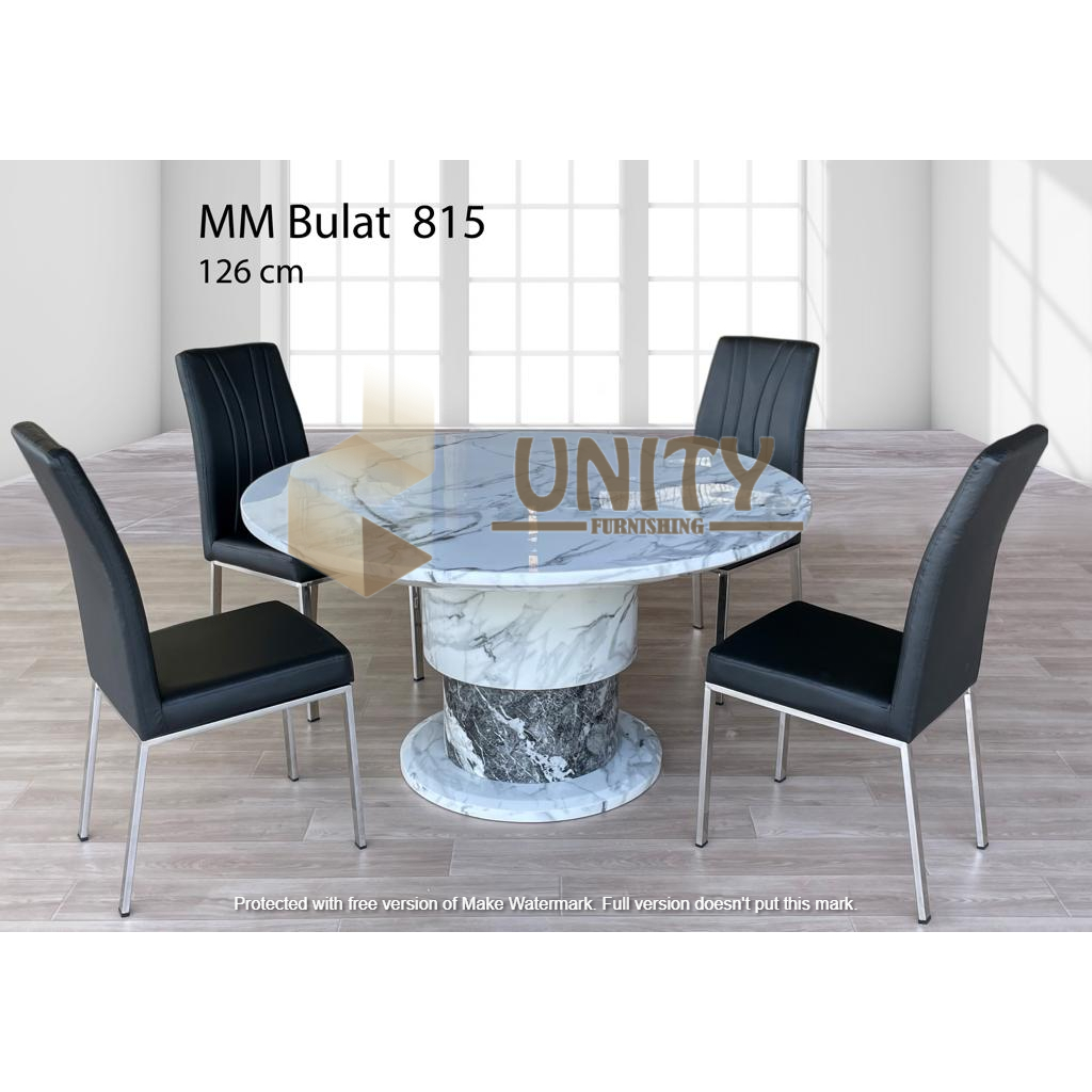 Jual Meja Makan Marmer | Meja Makan Bulat | Dining Table | Set Meja ...