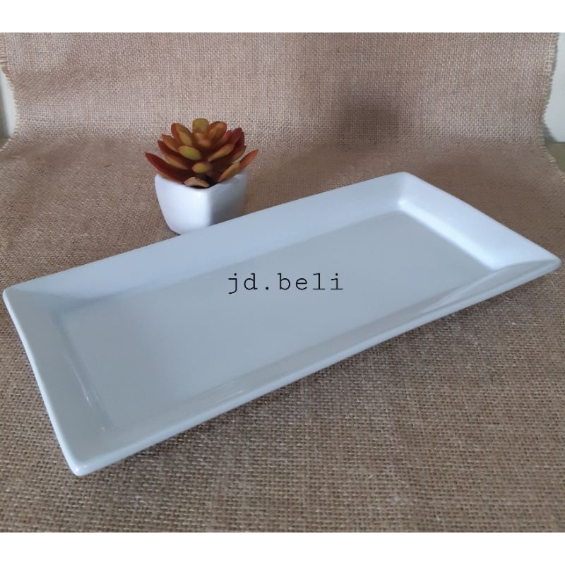 Jual Piring saji keramik/Piring kueh/Piring persegi panjang/Plate ...