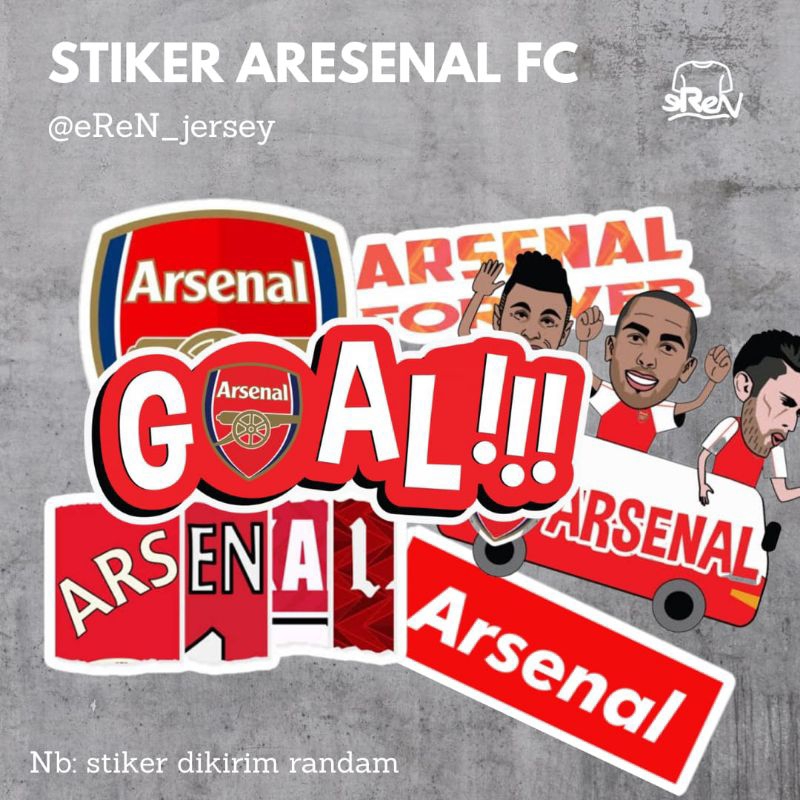 Jual STIKER PREMIUM ARSENAL 5X5 CM STIKER MOBIL STIKER HP STIKER HELEM ...