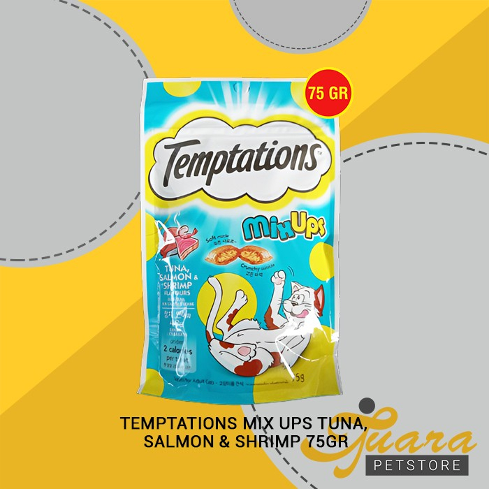 Jual Snack Cemilan Kucing Cat Treat Temptations Mix Up 75 Gram | Shopee ...