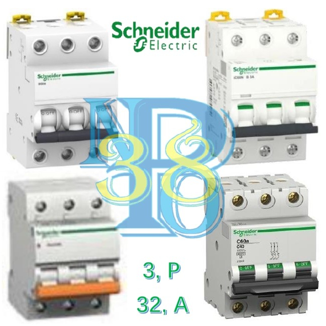 Jual MCB Listrik 3,p 32,a / 3 Phase 32 amphere ( SNI ) SCHNEIDER ...
