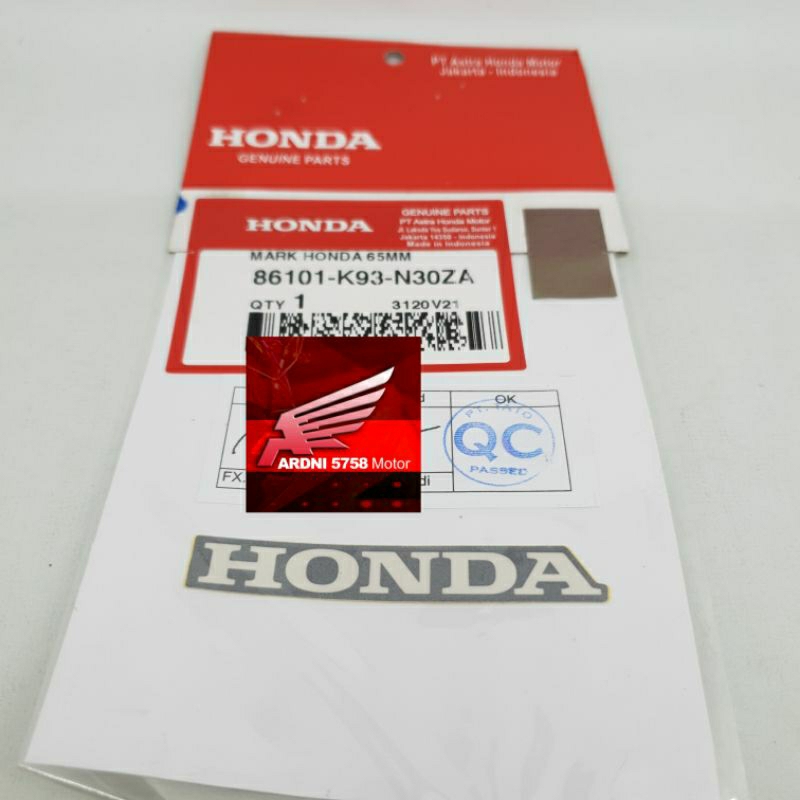 Jual MARK STICKER STIKER LOGO TULISAN HONDA 65MM HITAM DOP BLACK DOFF ...