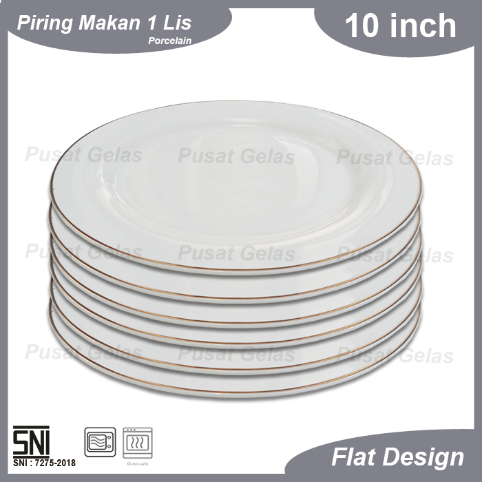 Jual 1 SET 6 PCS Piring Makan Porcelain - Piring Nasi - Dinner Plate ...