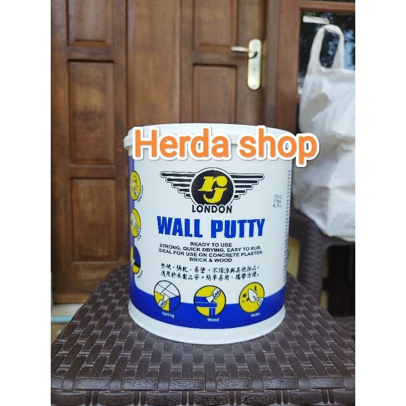Jual wall putty RJ London 5KG plamir tembok, plamir kayu pelamir tembok ...
