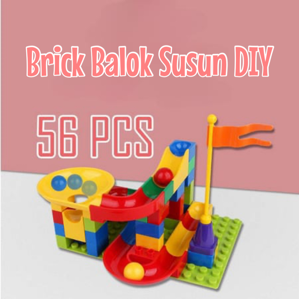 Jual Mainan Anak Brick Balok Susun DIY 56pcs (H) | Shopee Indonesia