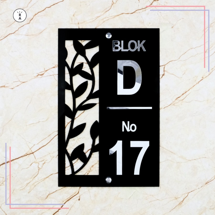 Jual PLAT RUMAH MODERN CUSTOM / PLAT RUMAH AKRILIK/ PLAT MOZAIK A(S ...