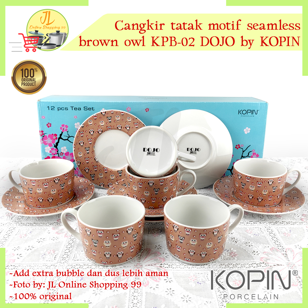 Jual DOJO BY KOPIN cangkir set 6 pasang motif brown owl 220ml KPB-02 ...