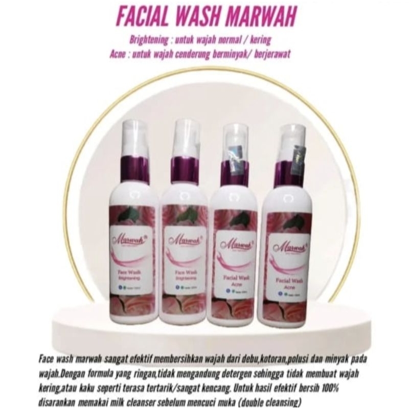 Jual Sabun Serum Toner Facial Wash Acne Brightening Marwah Platinum ...