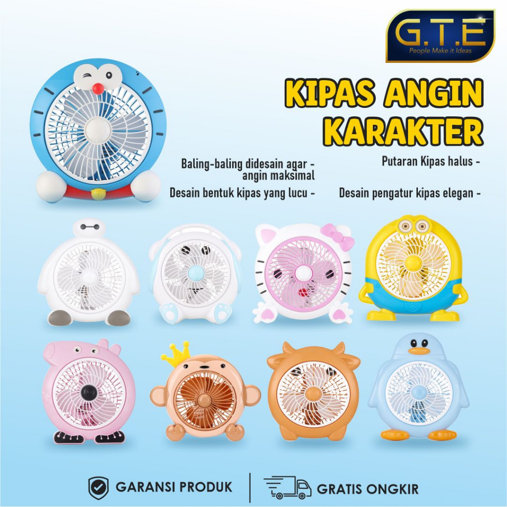 Jual GTE | | KIPAS ANGIN KARAKTER 10 INCH KIPAS MEJA LISTRIK TABLE FAN ...