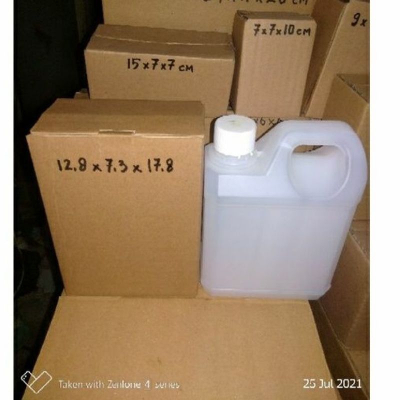 Jual kardus ukuran jerigen 1 liter die cut 12.8x7.3x17.8 cm polos ...