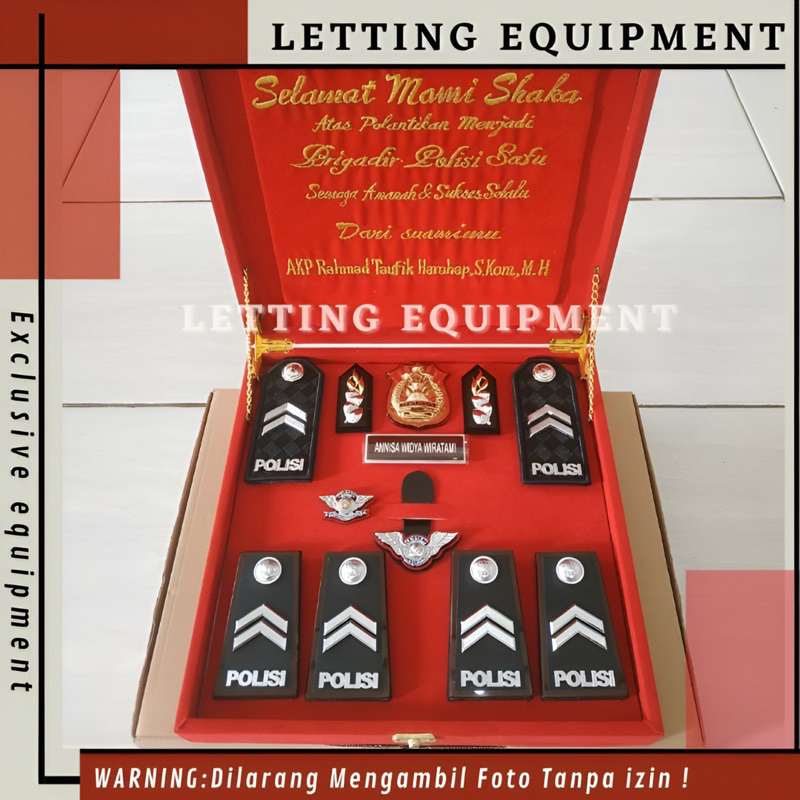 Jual Pangkat Briptu Bintara Polri Set Box pdh pdu Custom reques isi ...