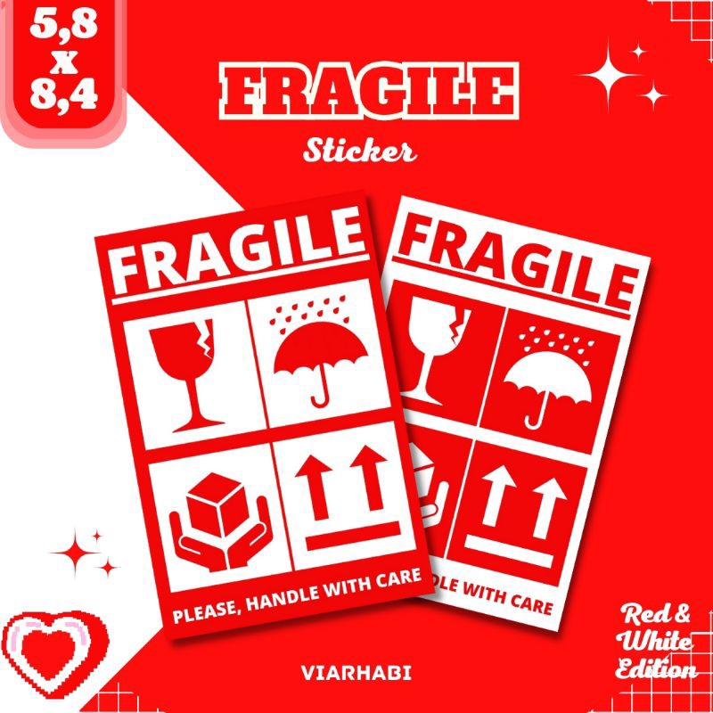 Jual [ISI 25 PCS] STIKER FRAGILE// LABEL STIKER PENGIRIMAN// STIKER ...