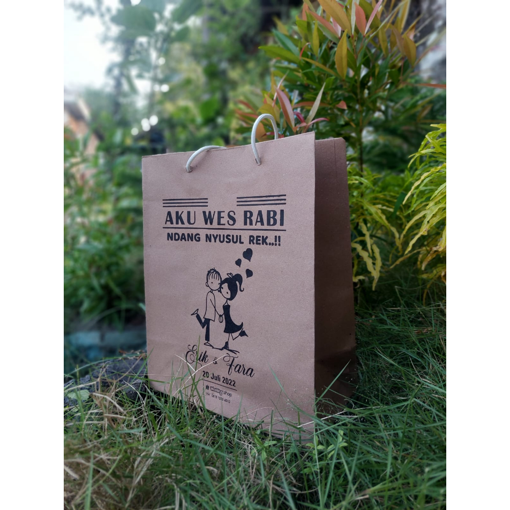 Jual PAPERBAG FREE SABLON . tas kertas . tas buat pernikahan .Ukuran ...