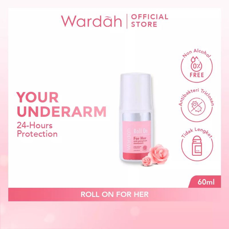 Jual Wardah Anti Perspirant Deodorant Roll On For Her 60ml | Shopee ...