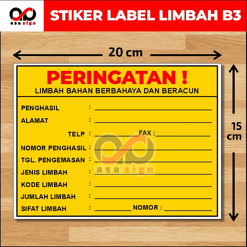 Jual Stiker LABEL LIMBAH B3 ukuran 20x15 | Shopee Indonesia