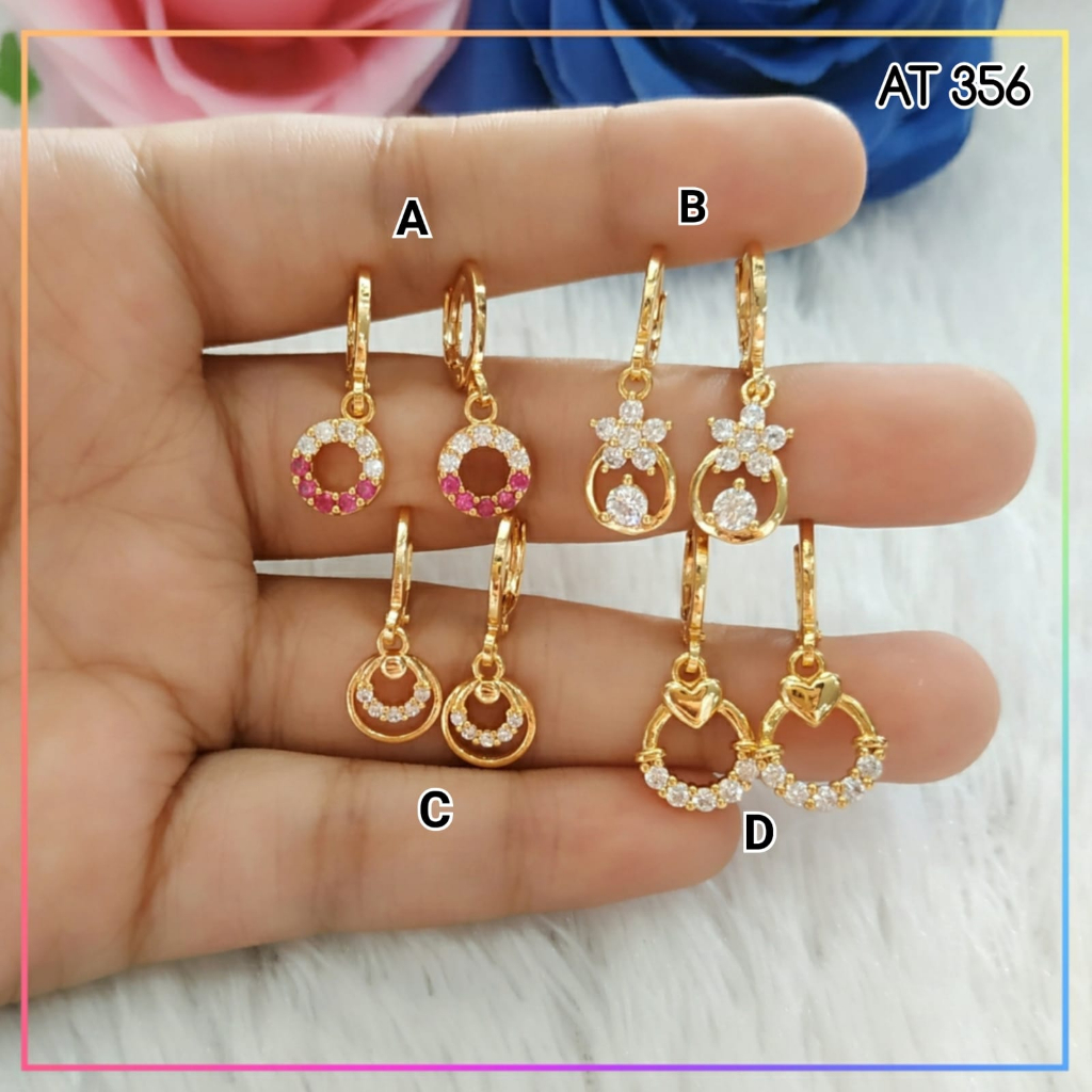 Jual Anting xuping dewasa bulat love permata pink zircon perhiasan lapis emas gold AT 356 ...