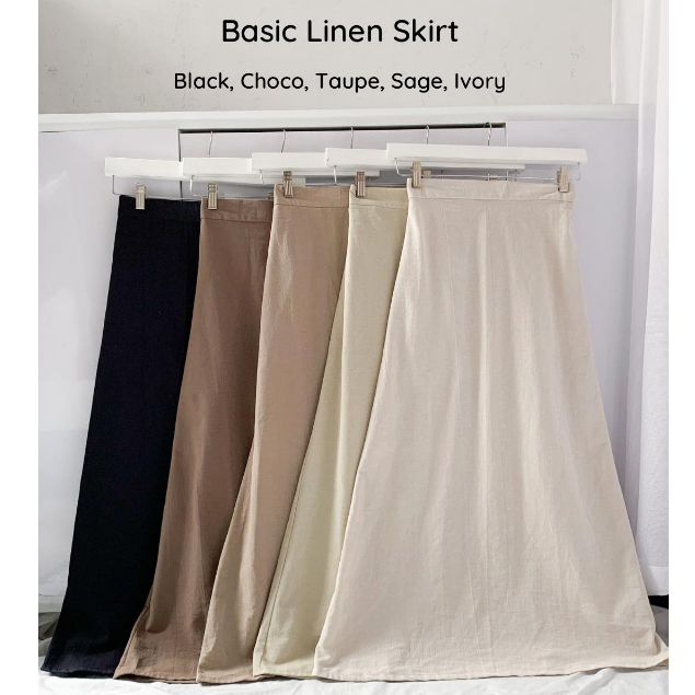 Jual BASIC LINEN SKIRT/ ROK LINEN | Shopee Indonesia