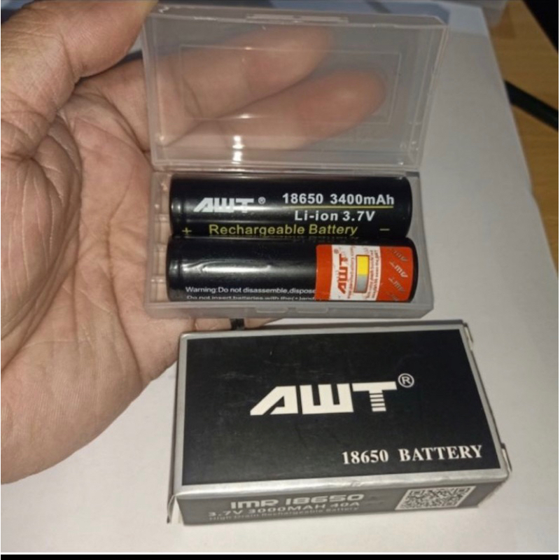 Jual Baterai / Battery / Batere AWT 18650 3400mah 3.7v Hitam | Shopee ...