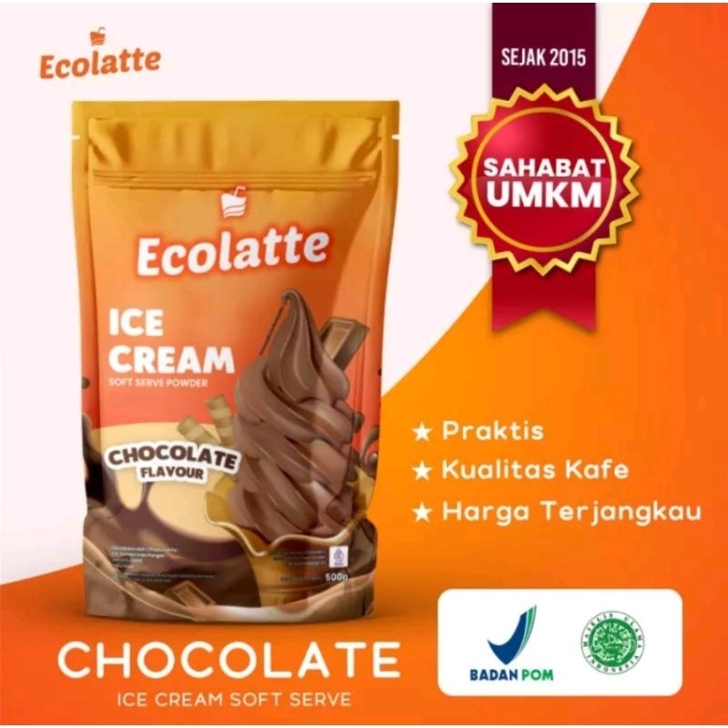 Jual ECOLATTE SOFT SERVE ICE CREAM COKLAT 1kg | Shopee Indonesia