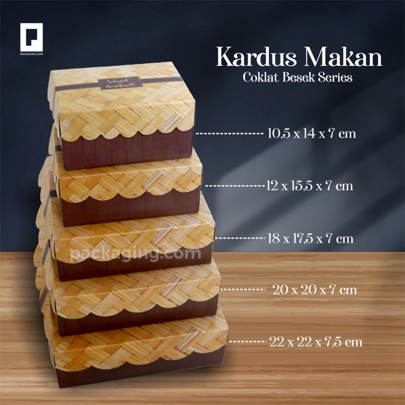 Jual Kardus Nasi/Box Nasi Kotak Motif Coklat Besek | Shopee Indonesia